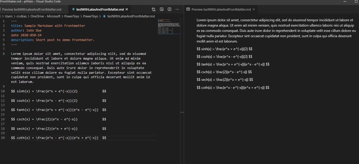Preview pane w/ markdown document + LaTeX if I have has an LaTeX Engine like TexLive ? · Issue ...