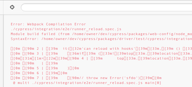 render colored compilation error message in interactive mode · Issue #6533 · cypress-io/cypress ...