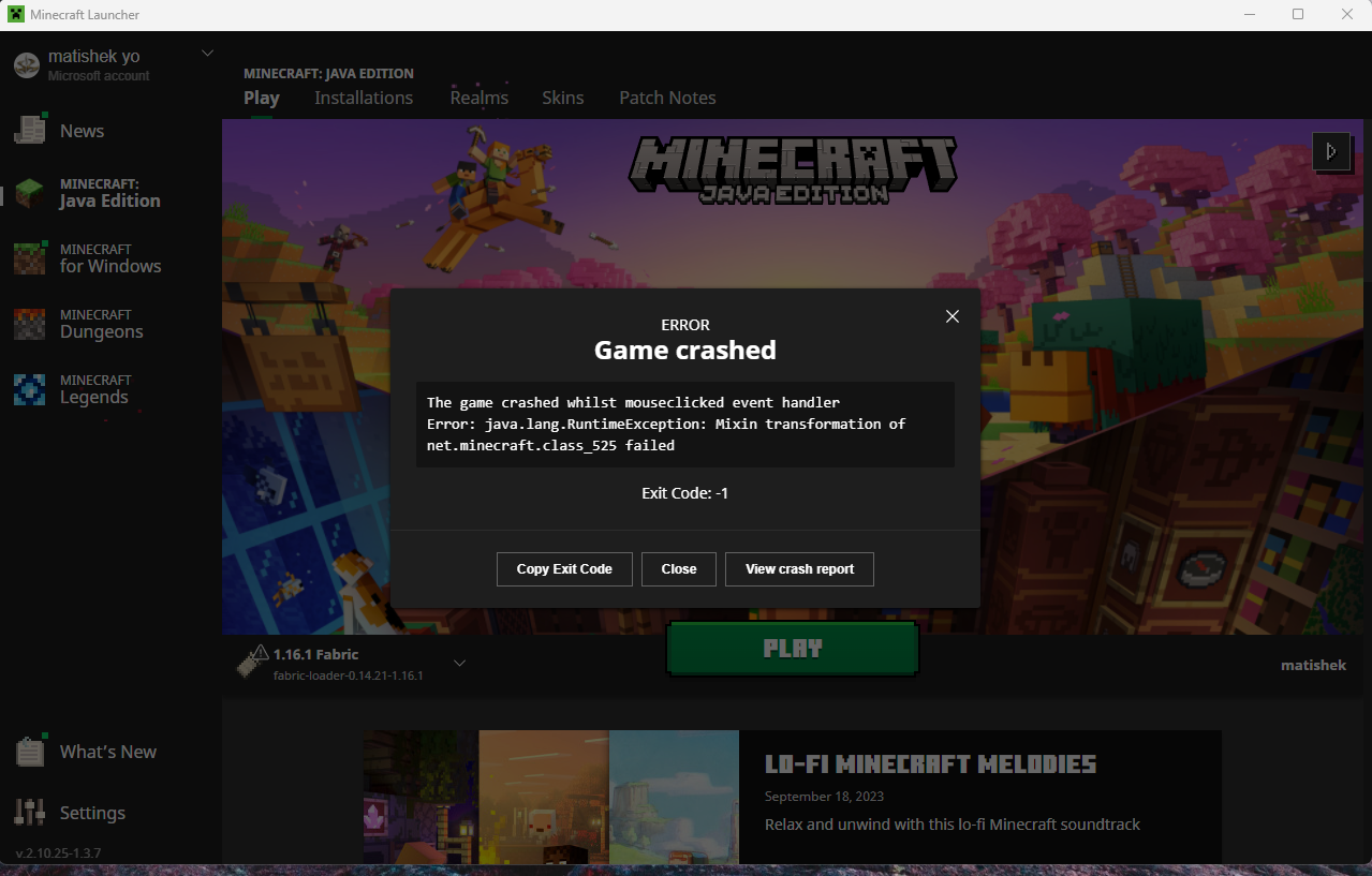 [Bug]: BetterF3 for 1.16-1.16.5 causes game to crash upon clicking Singleplayer in launcher ...