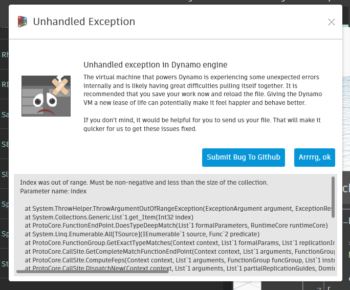 Crash report from Dynamo 2.16.1.2727 · Issue #14463 · DynamoDS/Dynamo · GitHub