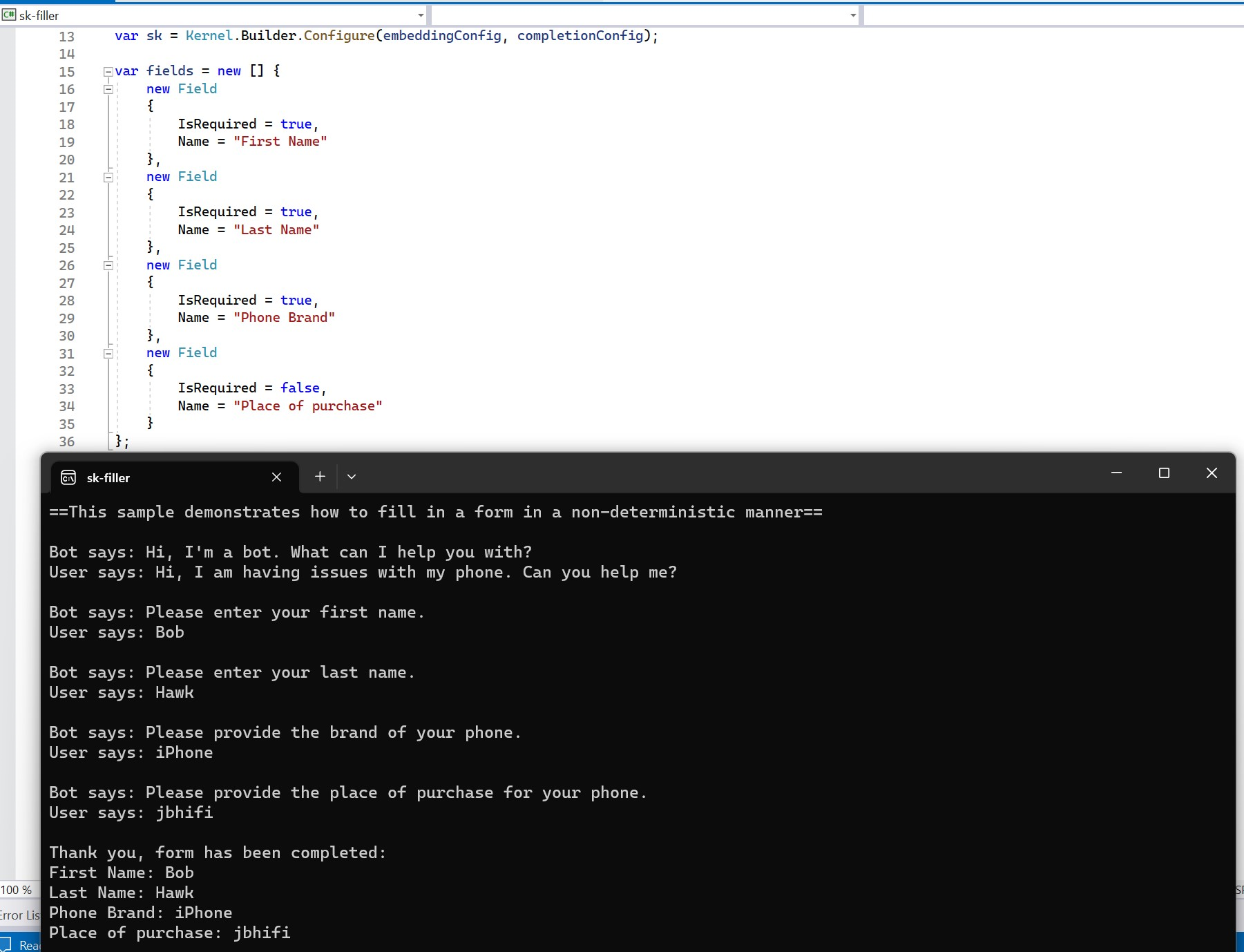 GitHub - craigomatic/sk-filler: Form filling sample powered by Semantic Kernel