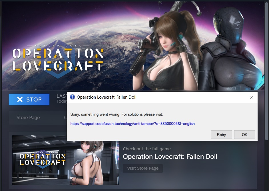 Tried loading the game and got a weird issue redirecting to another site and game won't open ...