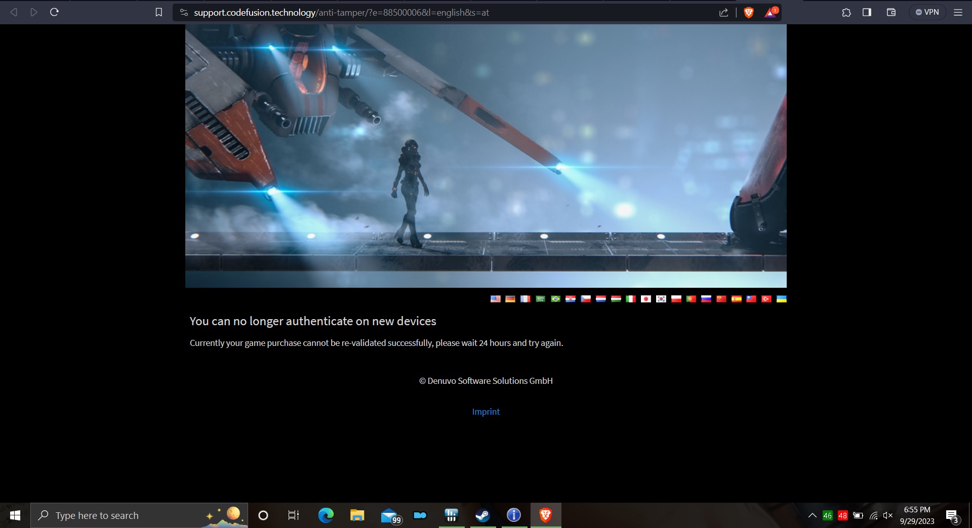Tried loading the game and got a weird issue redirecting to another site and game won't open ...