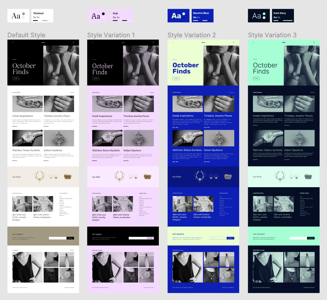 Pendant: Variations · Issue #5692 · Automattic/themes · GitHub