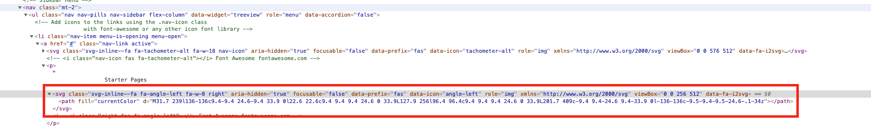 [BUG] i tag in sidebar menu changed to SVG by fontawesome meaning navigation item with sub item ...