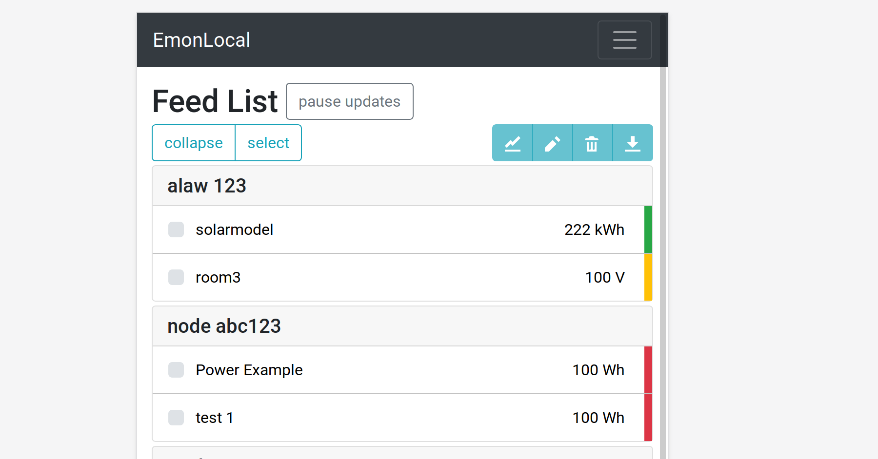 Colours indicate feed status of activity · Issue #988 · emoncms/emoncms · GitHub
