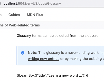 LearnBox macro not working · Issue #15668 · mdn/content · GitHub