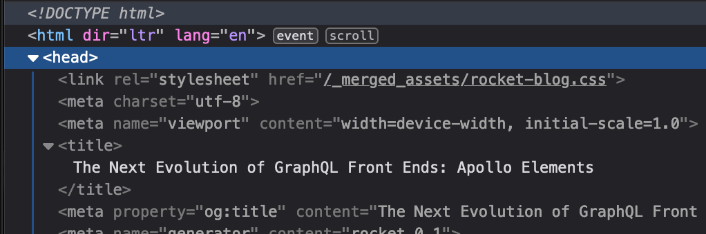 Rocketblog Puts It S Css At The Front Of The Head · Issue 180 · Modernweb Dev Rocket · Github