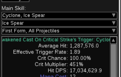 Trigger Rate of CoC builds are wrong when hit chance is anything below 100% due to wrong ...