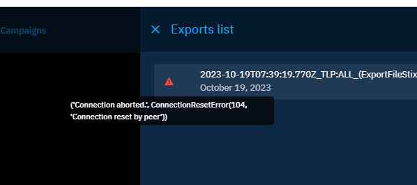 Data export to file hangs and fails · Issue #4658 · OpenCTI-Platform/opencti · GitHub
