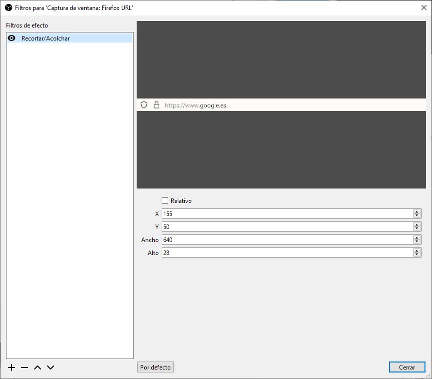 Crop/Pad Filter on Window Capture doesn't reset correctly when window ...