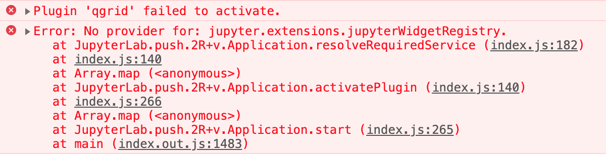 Not compatible with JupyterLab 1.0 · Issue #261 · quantopian/qgrid · GitHub