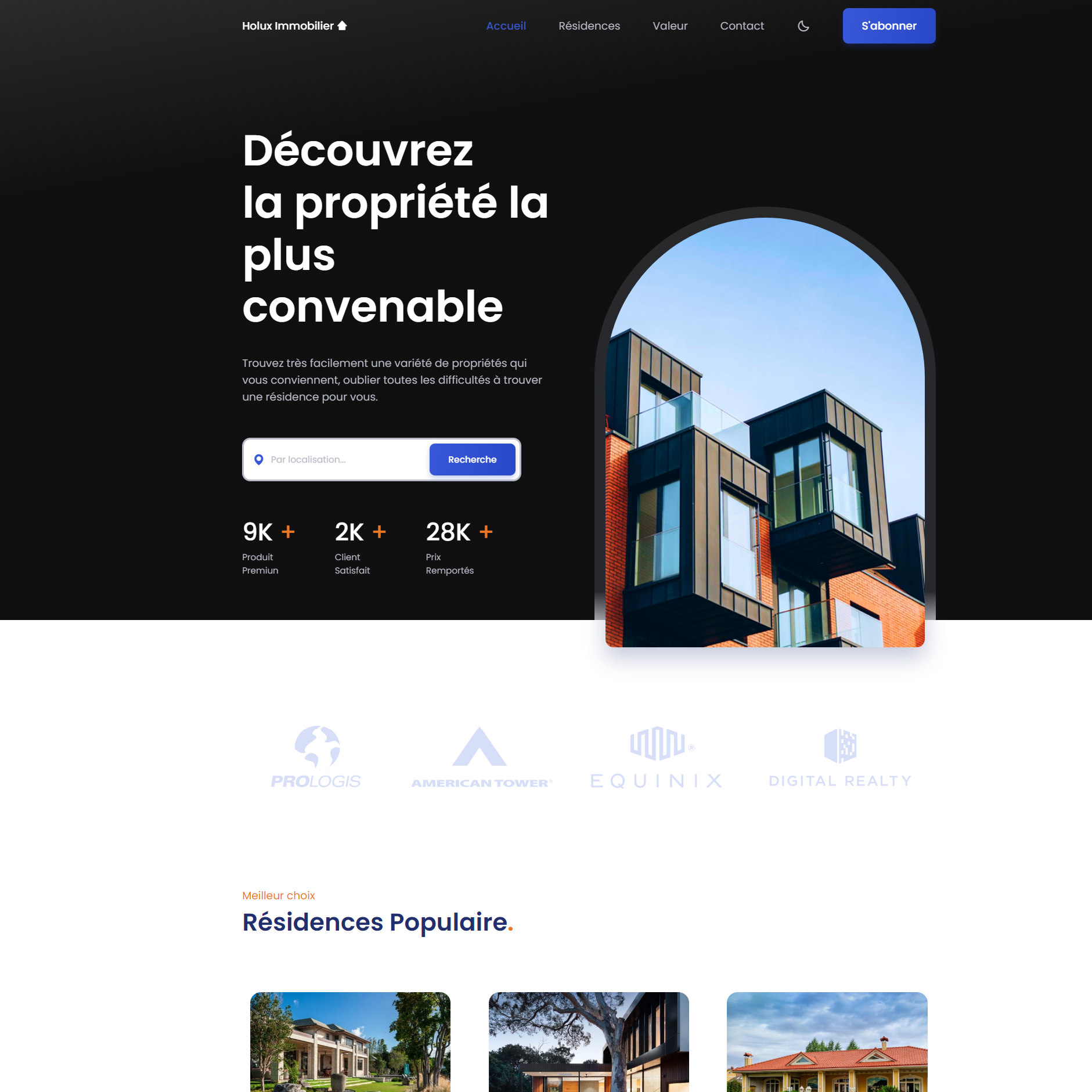 GitHub - Skies-Land/Holux-Immobilier: Landing page responsive d'achat immobilière développé en ...