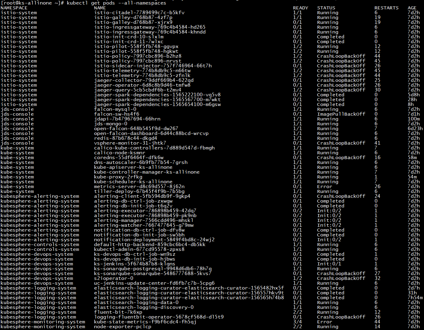 centos7.4 2.0.2离线安装后，系统重启服务不恢复 · Issue #644 · kubesphere/kubesphere ...
