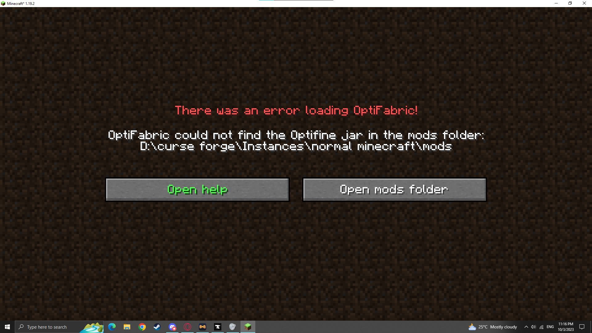 helpme · Issue #1233 · Chocohead/OptiFabric · GitHub