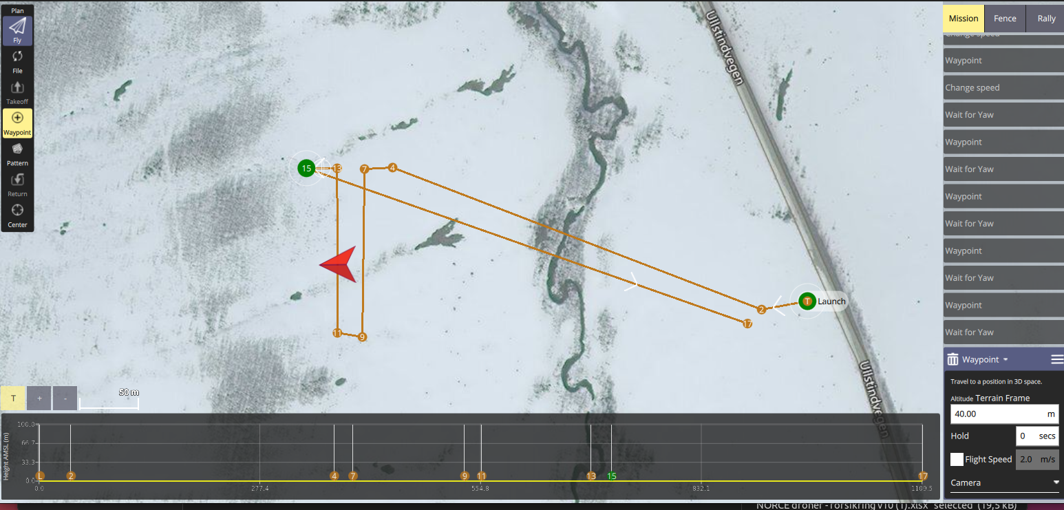 Planning: Altitude graph does not display mission altitudes if Terrain frame is used. · Issue ...
