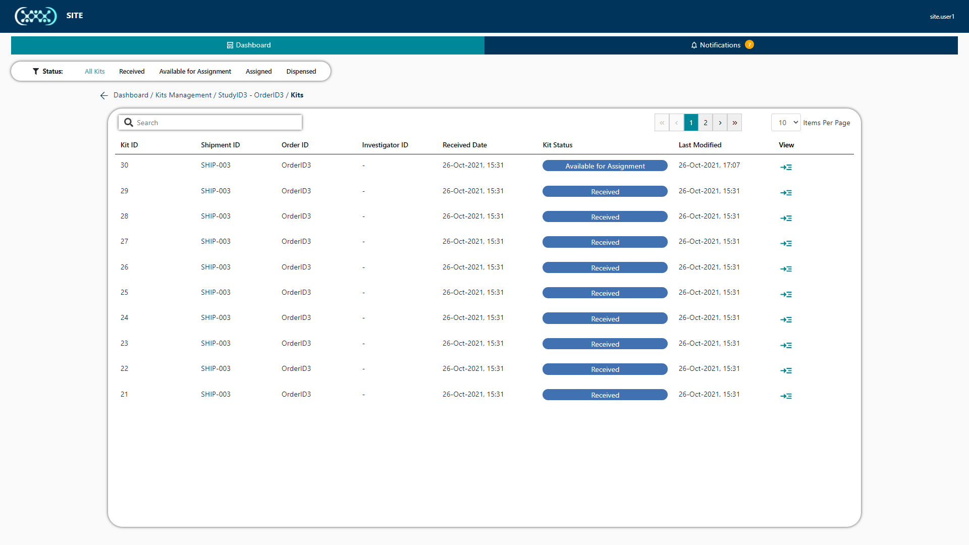 [SITE] Implement filtering by kits status · Issue #476 · PharmaLedger-IMI/csc-workspace-main ...