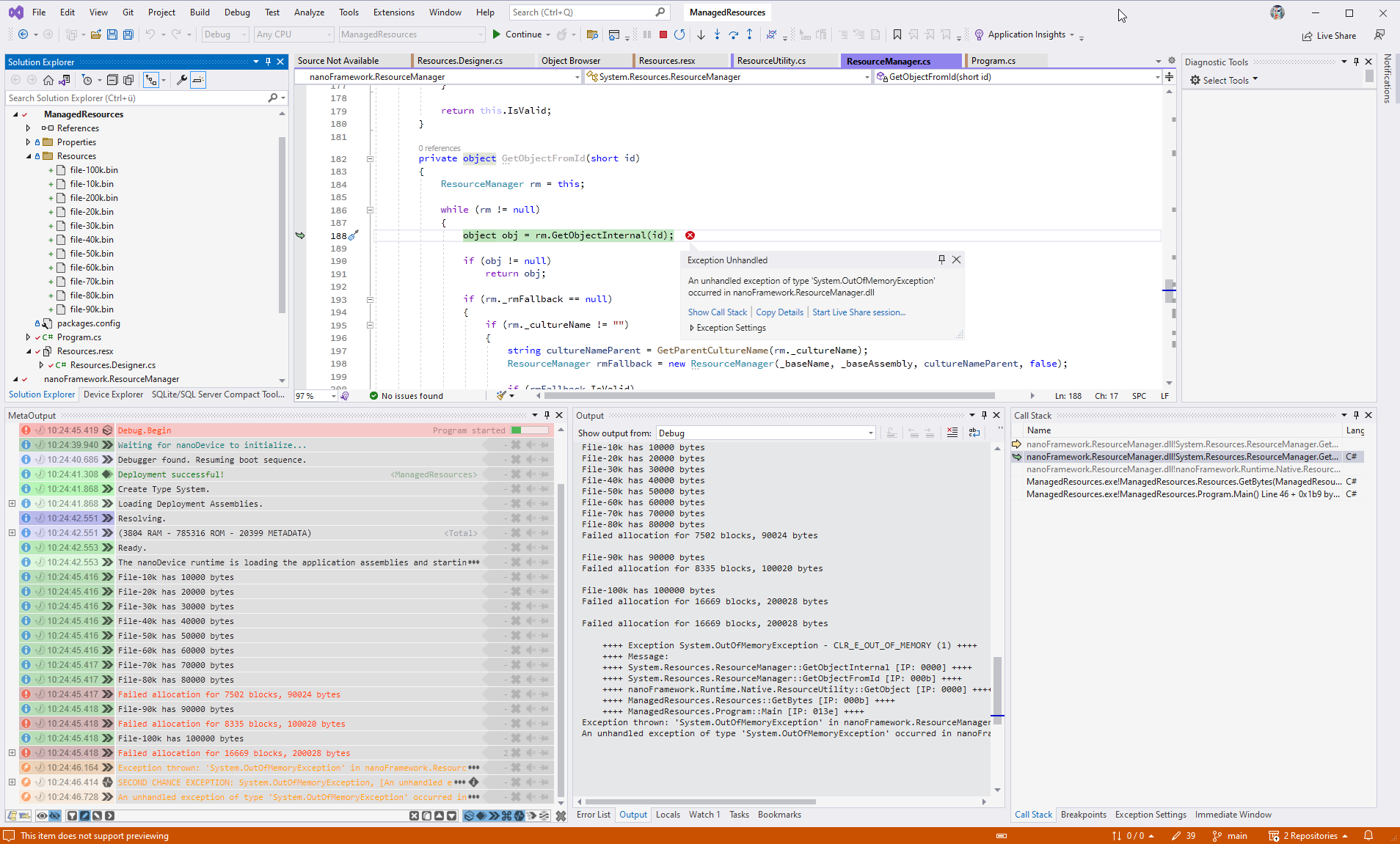 Failed allocation for xxx blocks .. in nanoFramework.ResourceManager · Issue #1208 ...