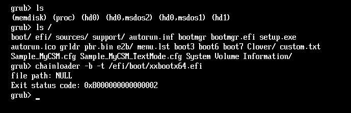 query: cannot use chainloader to boot bootx64.efi after partnew · Issue #86 · a1ive/grub2 ...