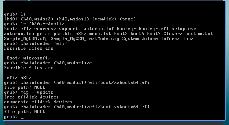 query: cannot use chainloader to boot bootx64.efi after partnew · Issue #86 · a1ive/grub2 ...