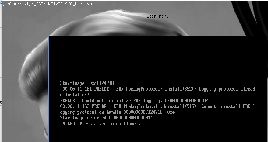 Kaspersky Rescue Disk ISO does not UEFI64 boot · Issue #120 · a1ive/grub2-filemanager · GitHub