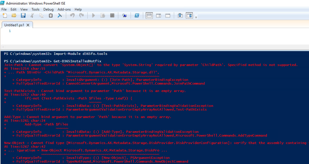 Get D365installedhotfix Broken · Issue 134 · D365collaboratived365fo 