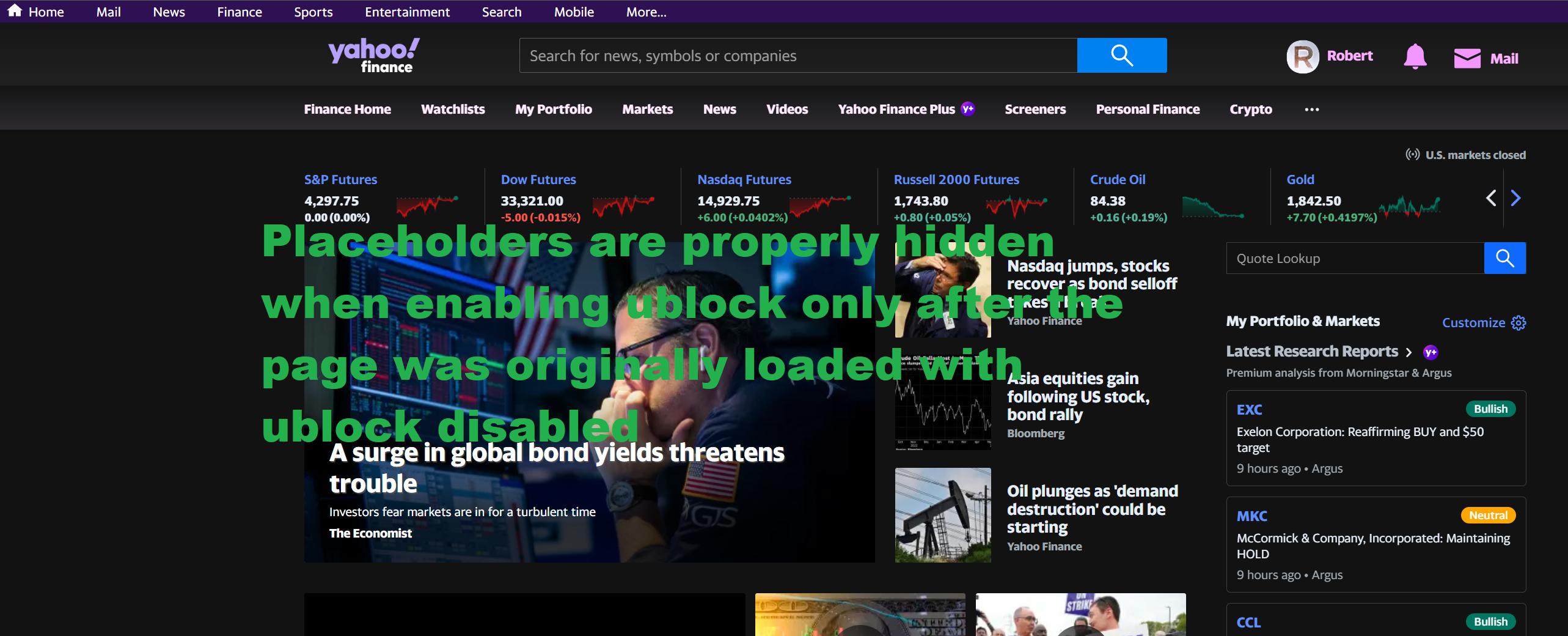 finance.yahoo.com: ads · Issue #19973 · uBlockOrigin/uAssets · GitHub