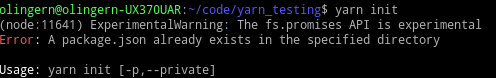 [Bug] Init fails when package.json exists · Issue #165 · yarnpkg/berry · GitHub
