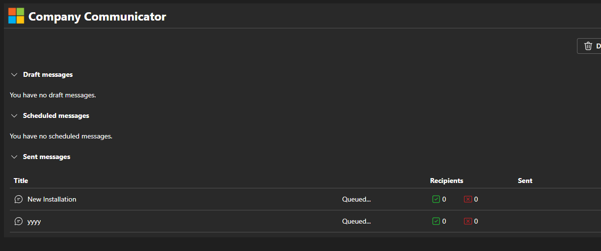 Company Communicator Queued messages. · Issue #1164 · OfficeDev/microsoft-teams-apps-company ...
