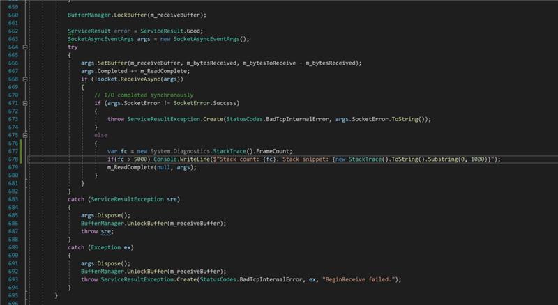 Possibility for StackOverflowException in TcpMessageSocket · Issue #832 ...