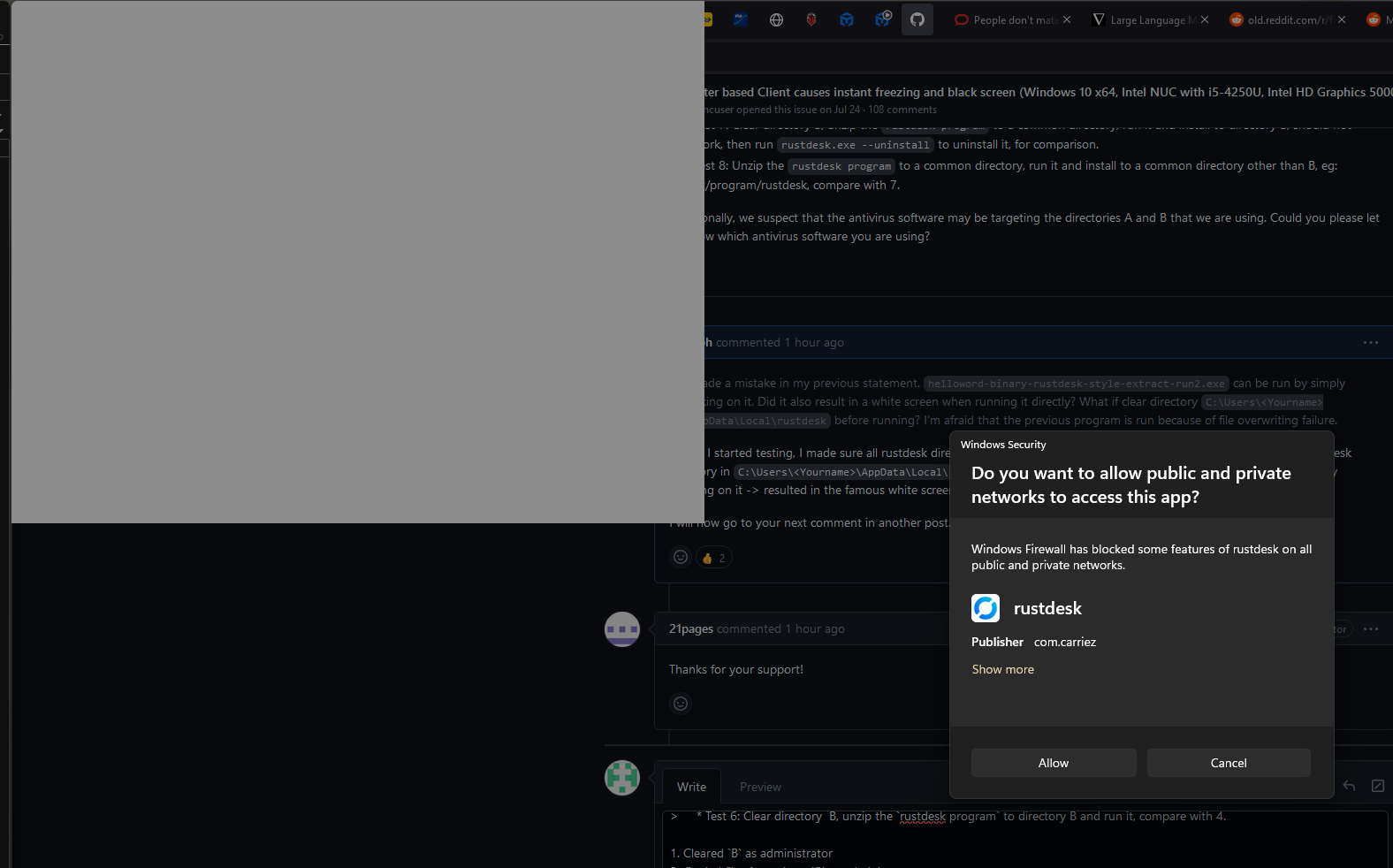 Flutter based Client causes instant freezing and white screen (Windows 10 x64, Intel NUC with i5 ...