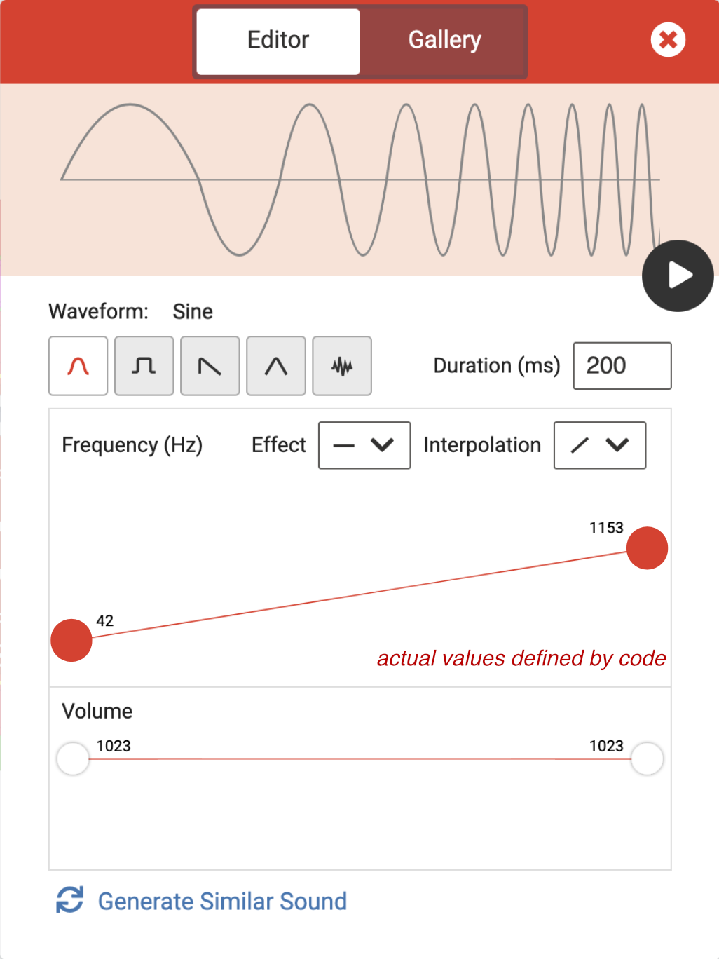 sound effects: currently no indication of variables in the field editor ...