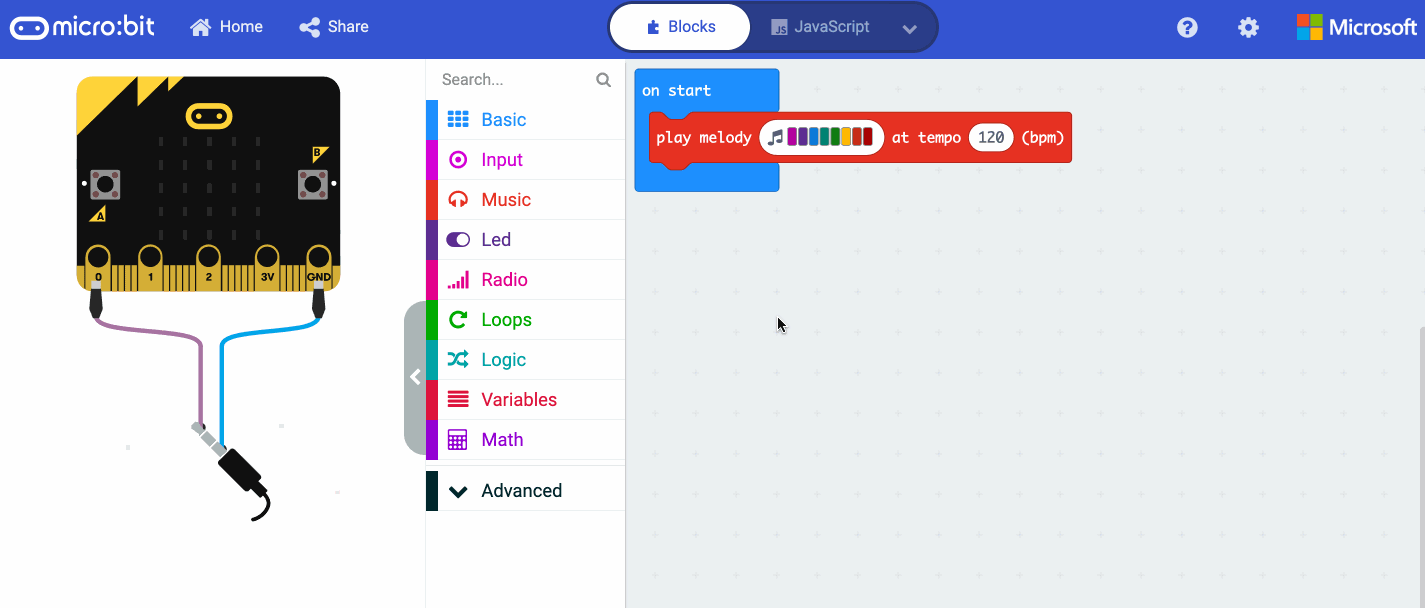 play melody: valid JS causes "Invalid Input" and clobbers melody when switching to/from blocks ...