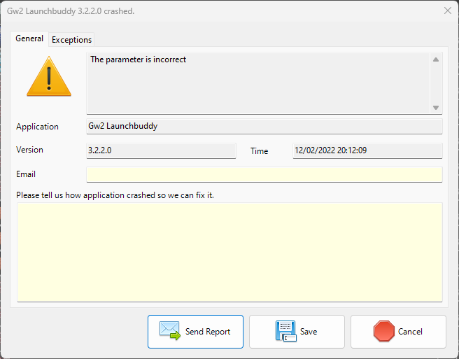 v3.2.2 - Parameter is Incorrect on Launch of Accounts · Issue #402 ...