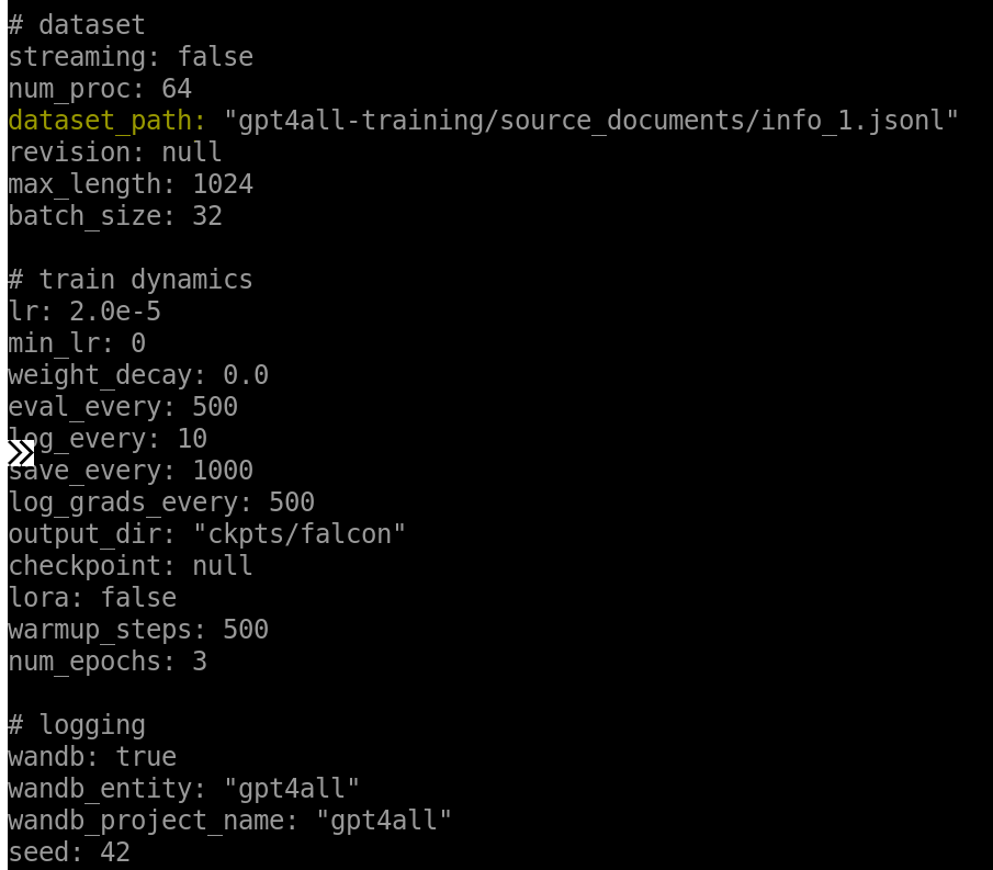 Issue: configuring dataset_path value in the yaml file · Issue #1518 · nomic-ai/gpt4all · GitHub