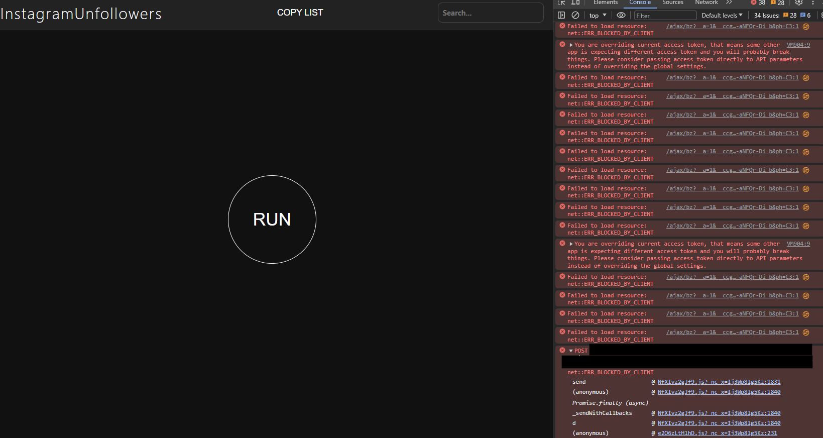 Code will not execute · Issue #129 · davidarroyo1234/InstagramUnfollowers · GitHub