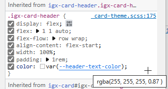 igx-card subtitle color has changed · Issue #10482 · IgniteUI/igniteui ...