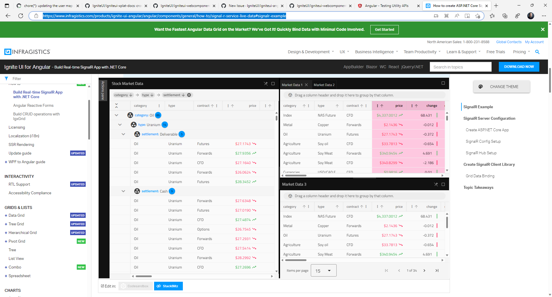 Dark Theme Is Not Applied To The Grids In The Real Time Data Updates Sample · Issue 3189