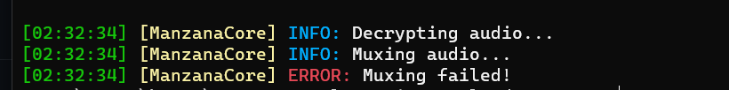 [02:32:34] [ManzanaCore] ERROR: Muxing failed! · Issue #11 · dropcreations/Manzana-Apple-Music ...