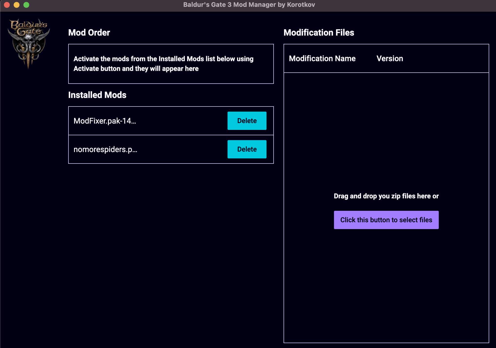 Can't activate mods · Issue #32 · mkinfrared/baldurs-gate3-mod-manager · GitHub