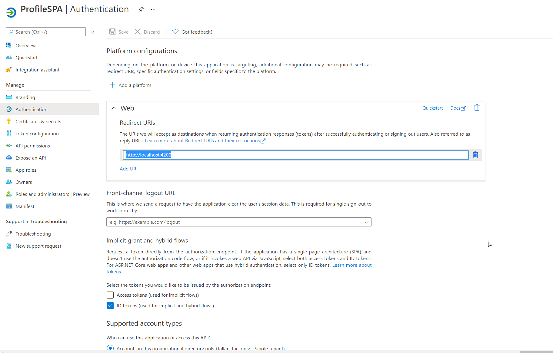 Cross-origin token redemption is permitted only for the 'Single-Page Application' client-type ...