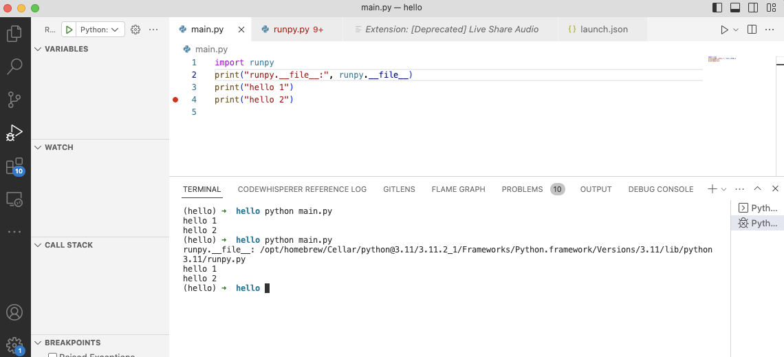 Basic debugging doesn't work from v2022.10.0 · Issue #1224 · microsoft/debugpy · GitHub