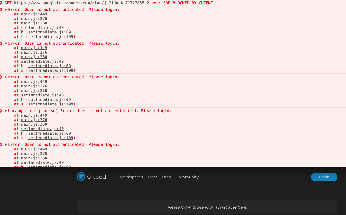 Not logging in even after whitelisting cookies · Issue #1564 · gitpod-io/gitpod · GitHub