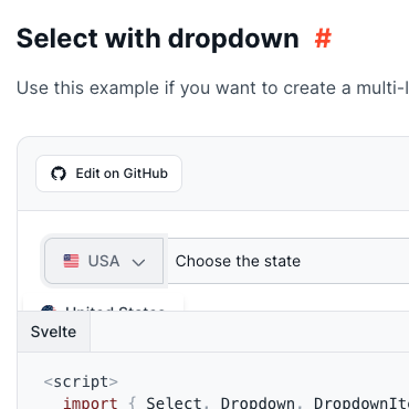 [Docs] Select with dropdown example: countries hidden behind code block · Issue #806 ...