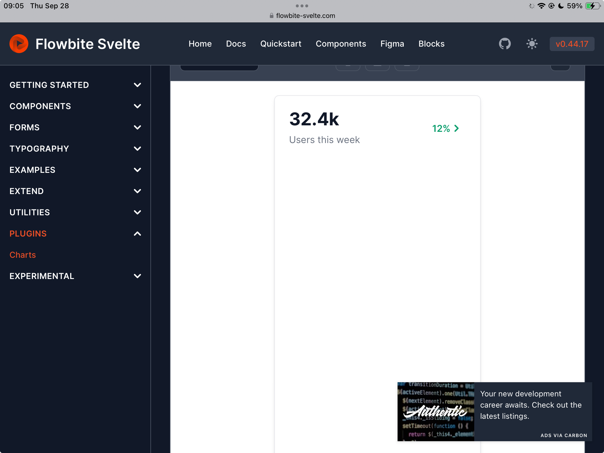 Charts on iPad Safari · Issue #1095 · themesberg/flowbite-svelte · GitHub