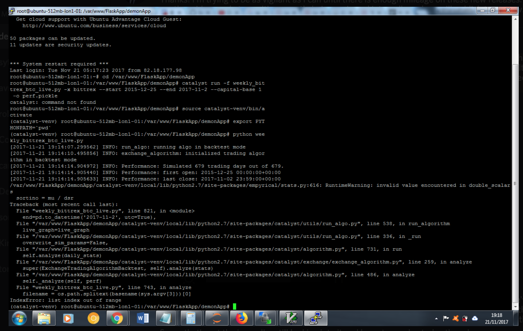 Sortino Warning Prevents Analyze From Completing · Issue 77 · Scrtlabs Catalyst · Github