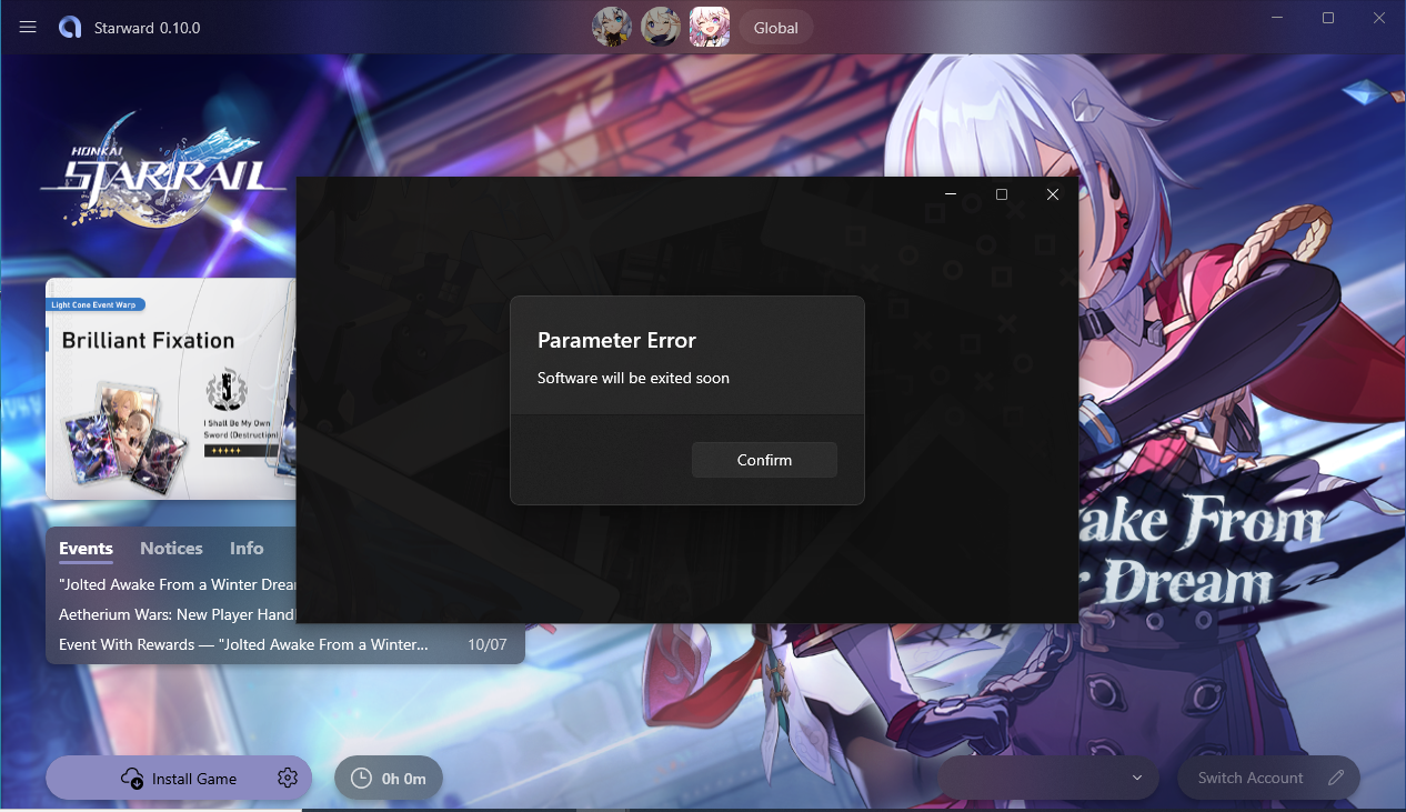 How to solve the Parameter Error? · Issue #426 · Scighost/Starward · GitHub