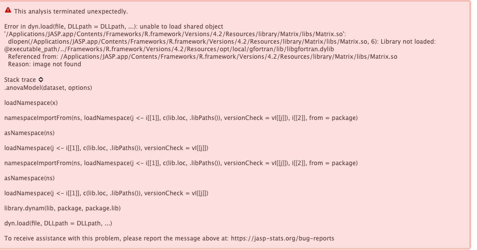 [Bug]: This analysis terminated unexpectedly. · Issue #2335 · jasp-stats/jasp-issues · GitHub