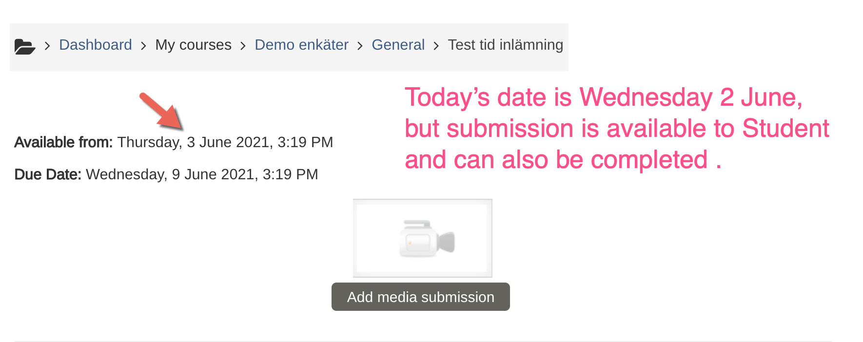 Video assignment availability date is ignored · Issue #328 · kaltura/moodle_plugin · GitHub