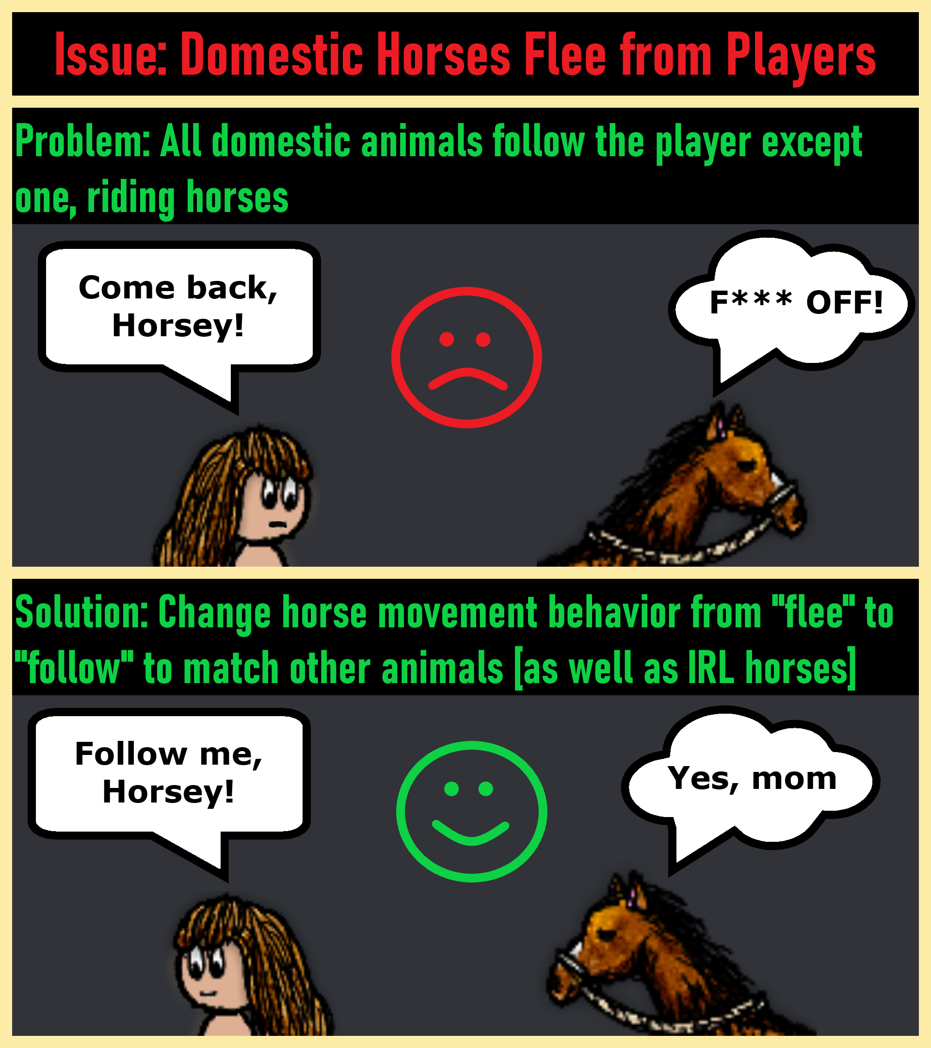 SUGGESTION: Change Riding Horses to "Follow" Move Behavior · Issue #965 · jasonrohrer/OneLife ...